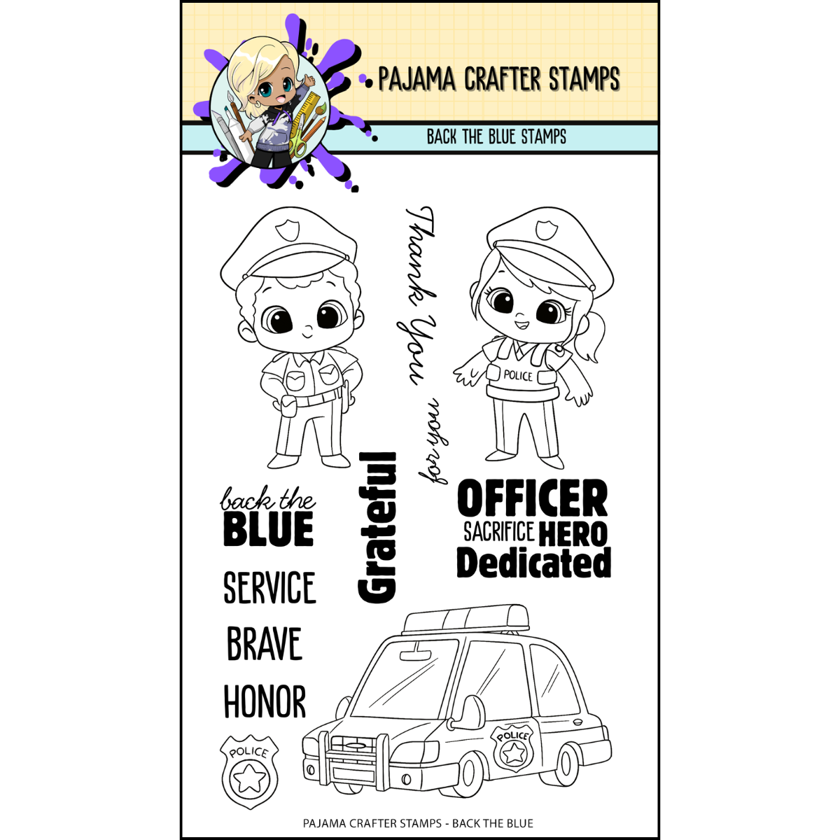 Back The Blue Stamps – Pajama Crafter Stamps
