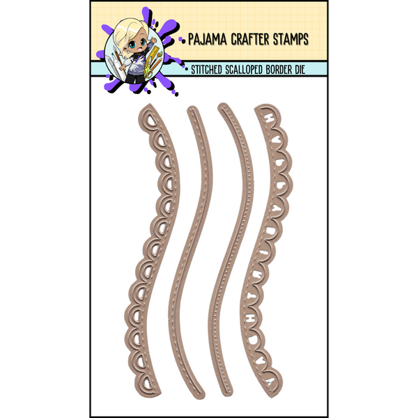 Stitched Scalloped Border Die – Pajama Crafter Stamps