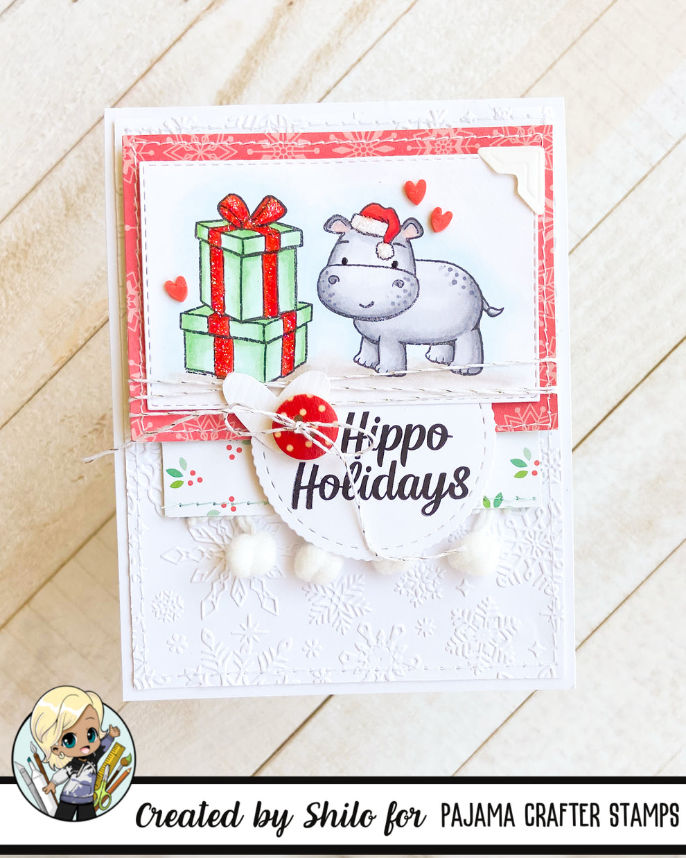 Hippo Ho Ho Stamps – Pajama Crafter Stamps
