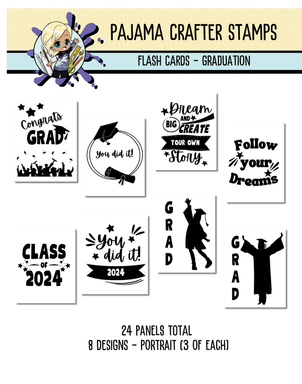 Flash Cards - Graduation – Pajama Crafter Stamps