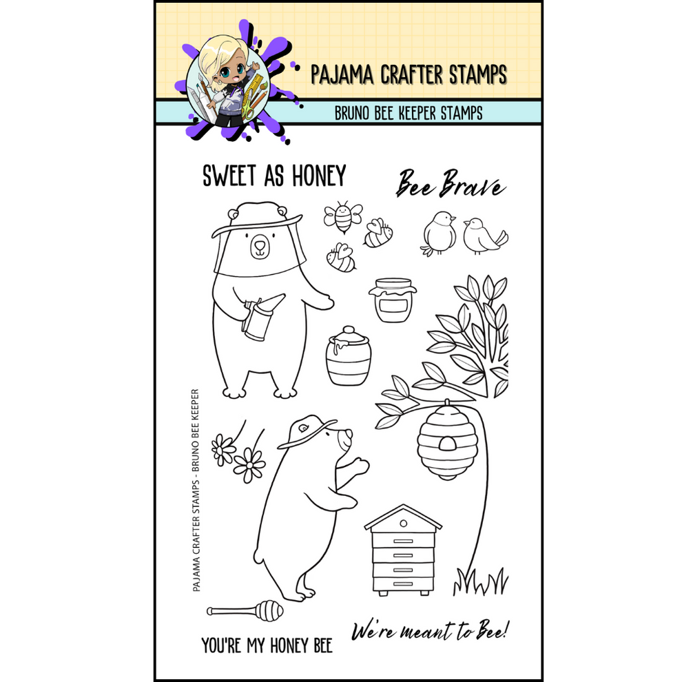 Bruno Bee Keeper Stamps – Pajama Crafter Stamps