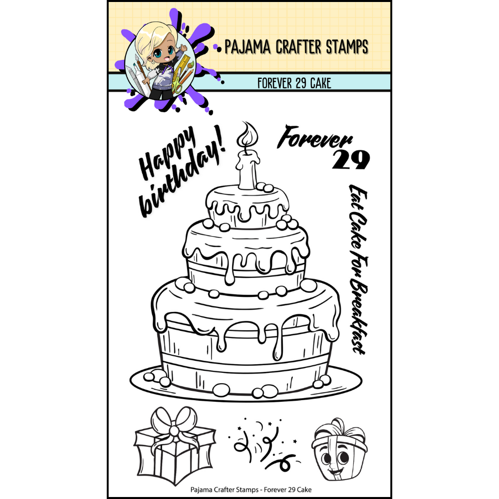 Forever 29 Cake Stamps – Pajama Crafter Stamps